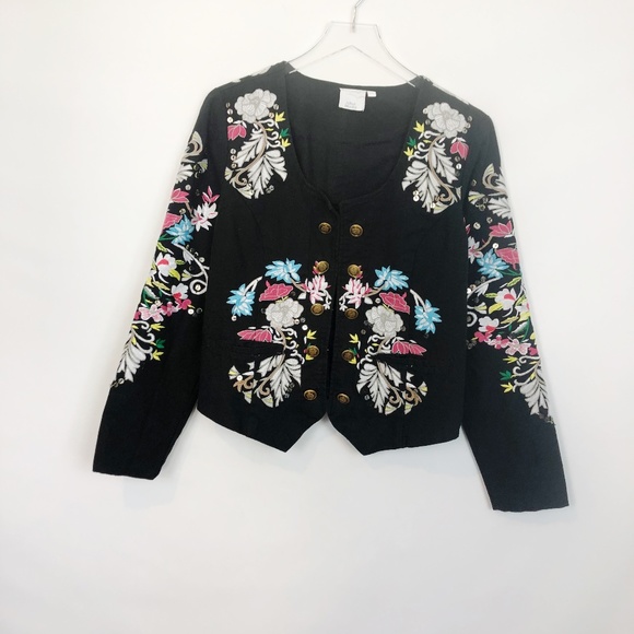 alba moda | Jackets & Coats | Alba Modo Embroidered Canvas Jacket ...